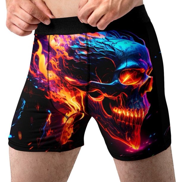 Cyber Skull Boxer Brief For Men Underwear Adult Technology Fun Skeleton ...