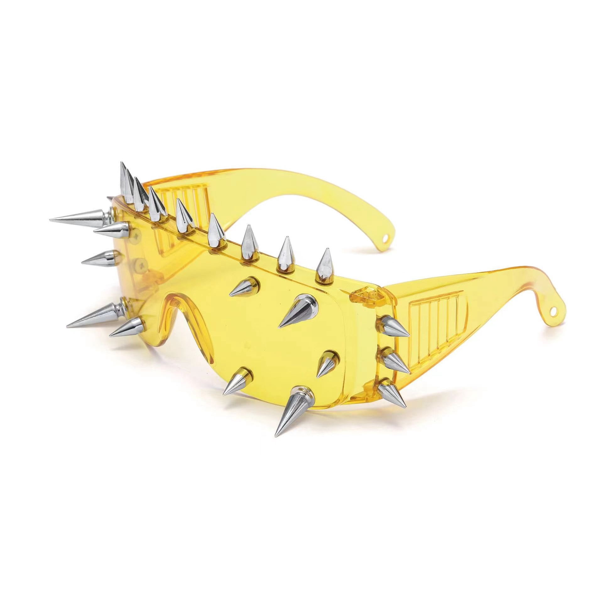 Cyber Studded Personalized Rock Punk Sunglasses,Yellow - Walmart.com