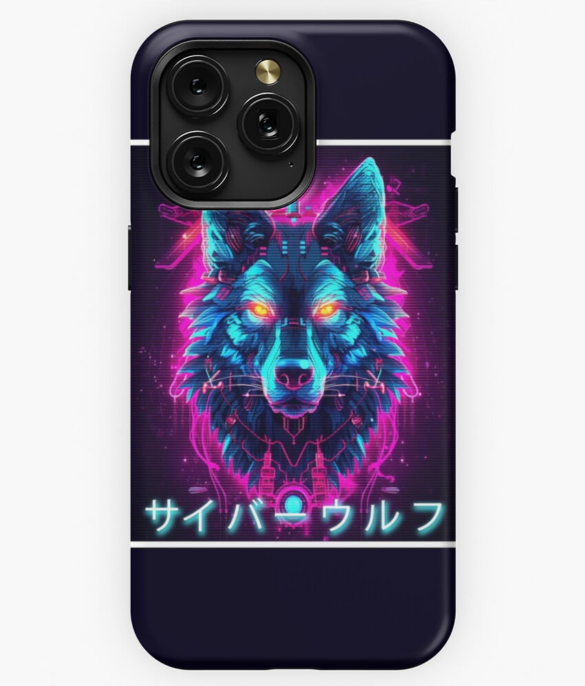 Cyber Wolf Japanese Sci-Fi Art G5657 Phone Case for iPhone17 16 15 14 ...