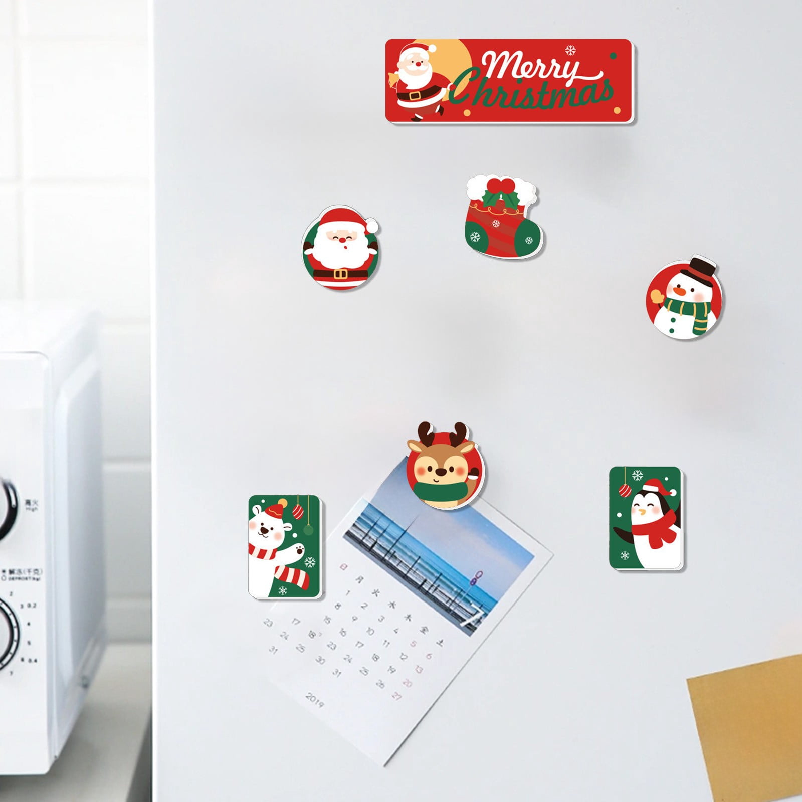 Acppild Christmas Refrigerator Stickers Magnetic Suction Three ...