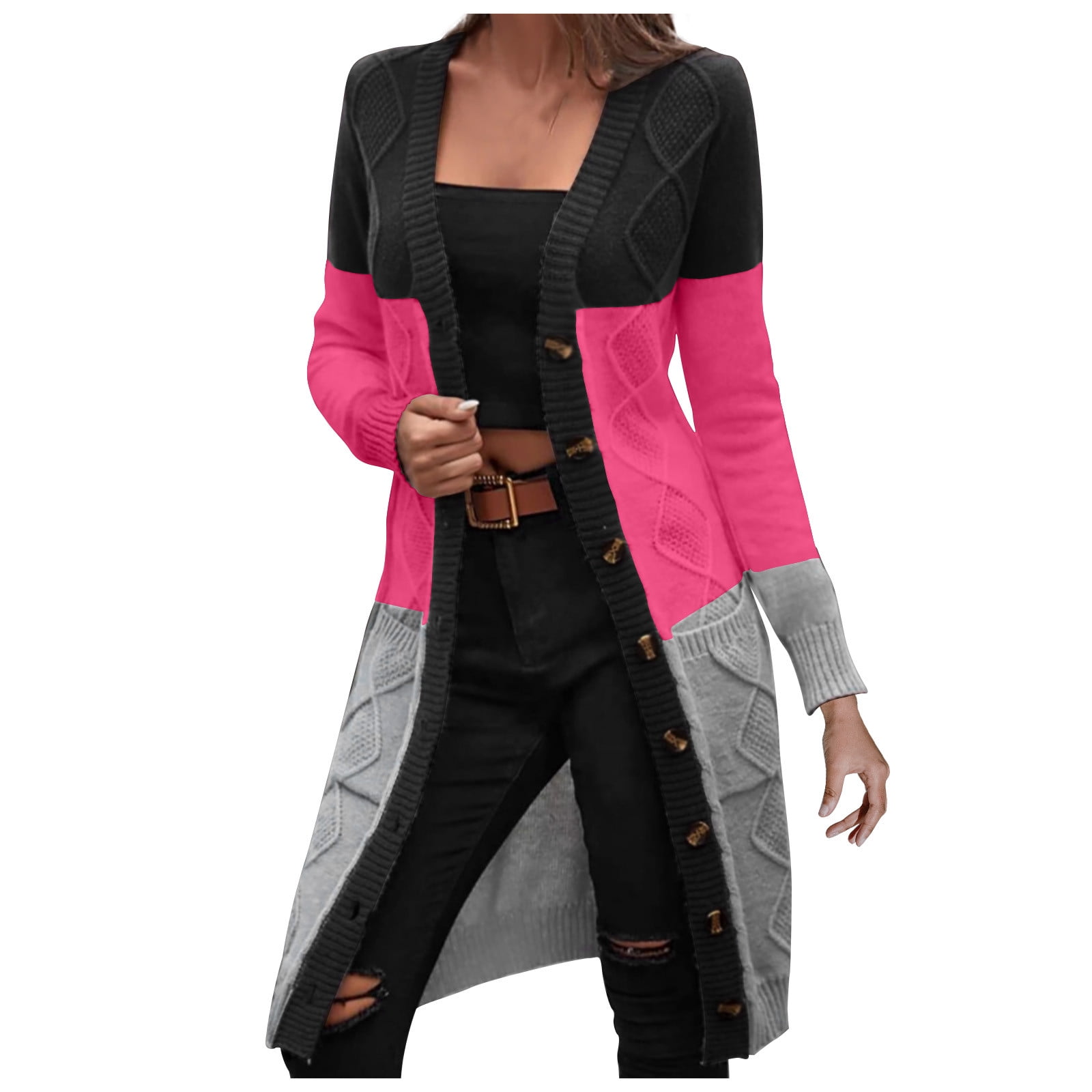 Buigttklop Women'S Sleeve Knit Cardigans Loose Slouchy Oversized ...