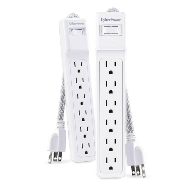 CyberPower MP1087SS - 500 Joule White Surge Protector 2-Pack with 6 ...