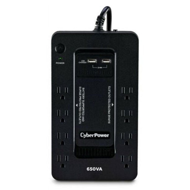 CyberPower 8-Outlet 650VA PC Battery Back-Up System and Surge Protector ...