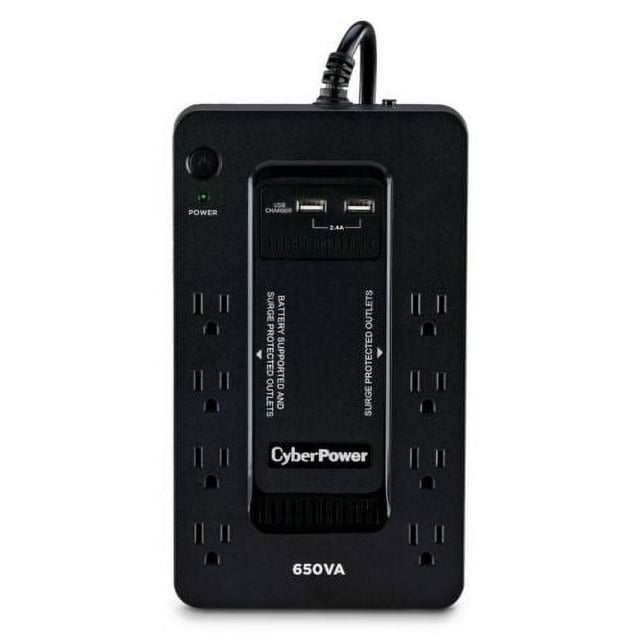 CyberPower 8-Outlet 650VA PC Battery Back-Up System and Surge Protector ...