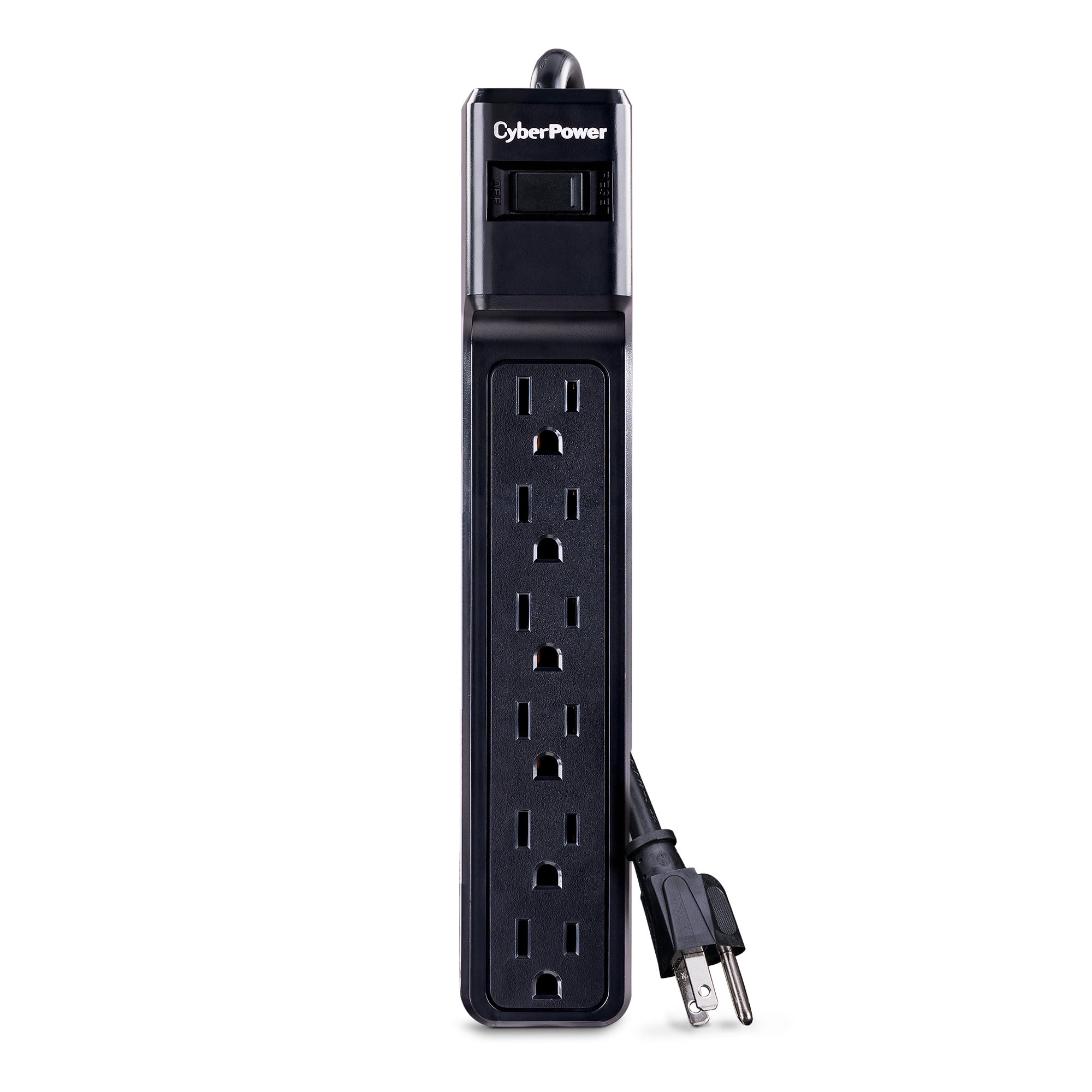 CyberPower B602RC1BK - 500 Joule Black Surge Protector with 6 Outlets ...