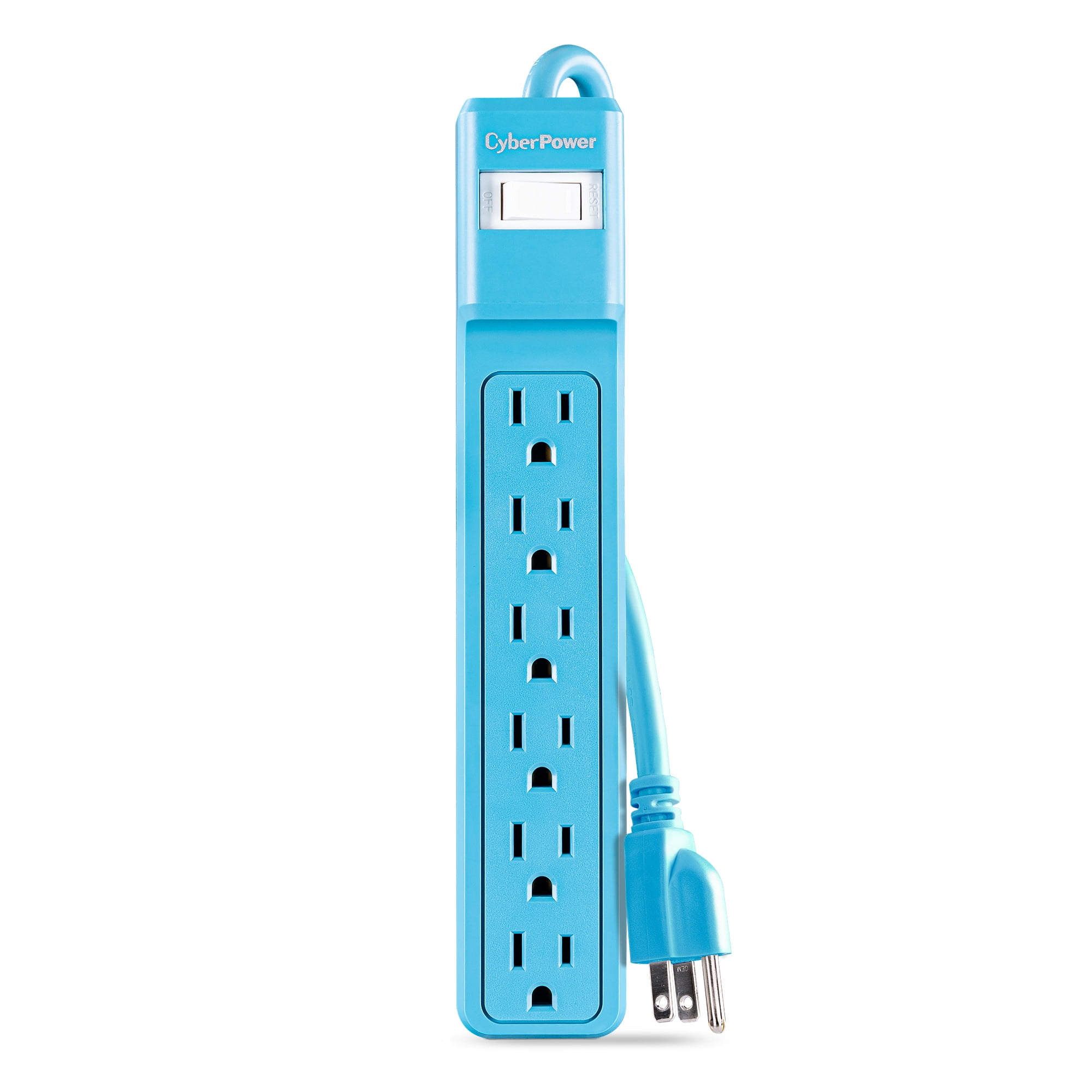 CyberPower B602RC1TL - 500 Joule Teal Surge Protector with 6 Outlets ...