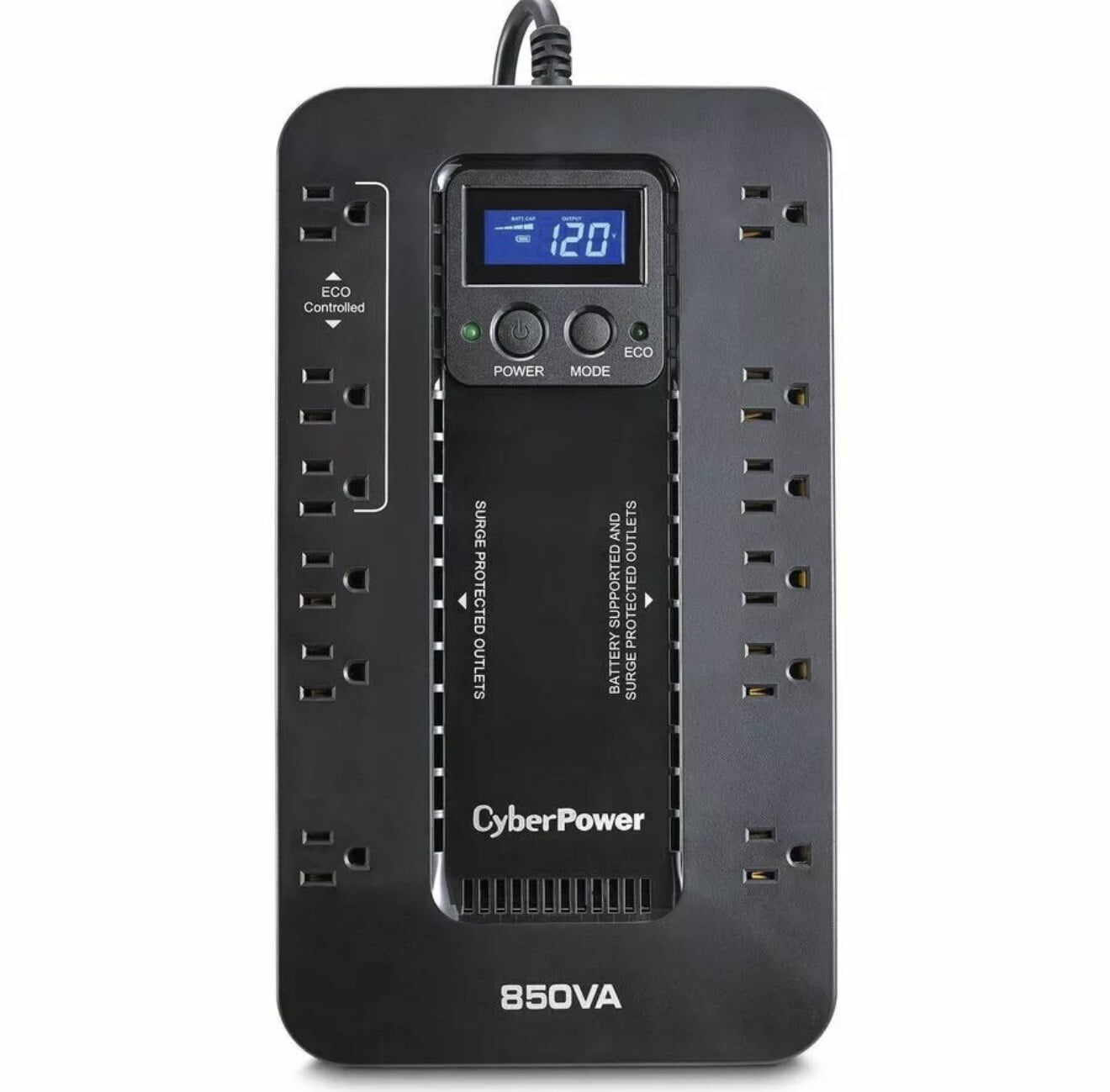CyberPower EC850LCD Ecologic Battery Backup & Surge Protector UPS ...