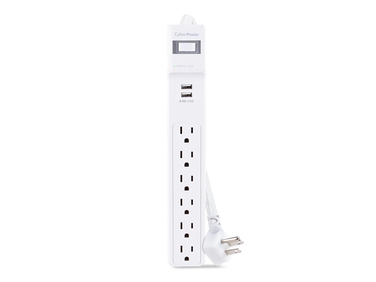 CyberPower Home Office Series Surge Protector - AC 125V - White ...