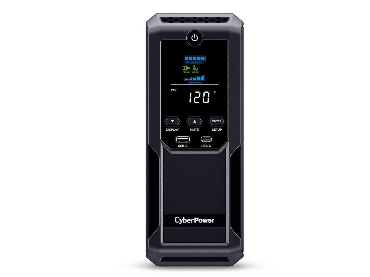 CyberPower Intelligent LCD UPS CP1500AVRLCD3 1500VA/900W, 12 Outlets, 2 USB Ports, AVR, Mini ...