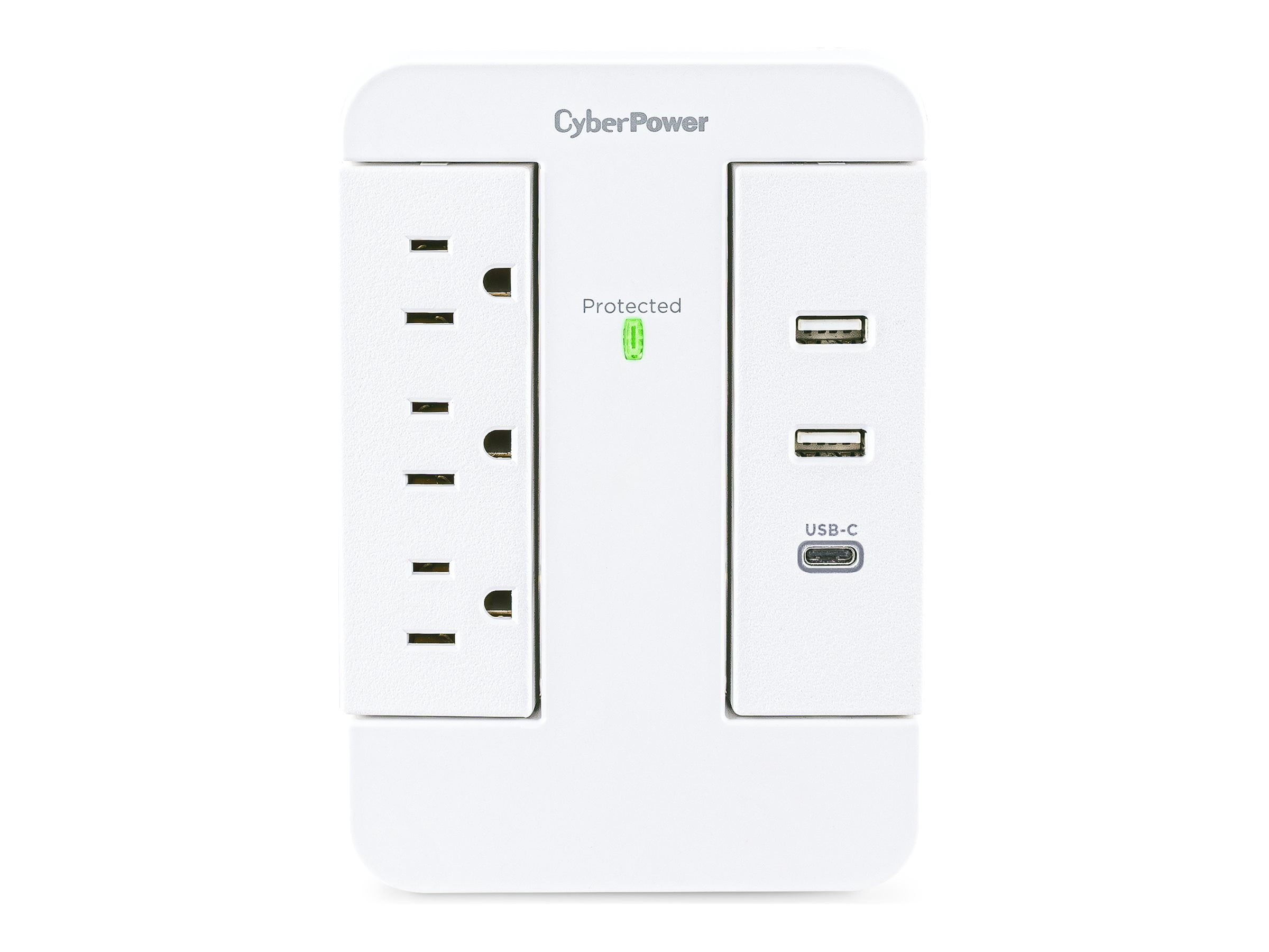 CyberPower P3WSUC - Surge Protector - AC 125 V - Output Connectors: 3 ...