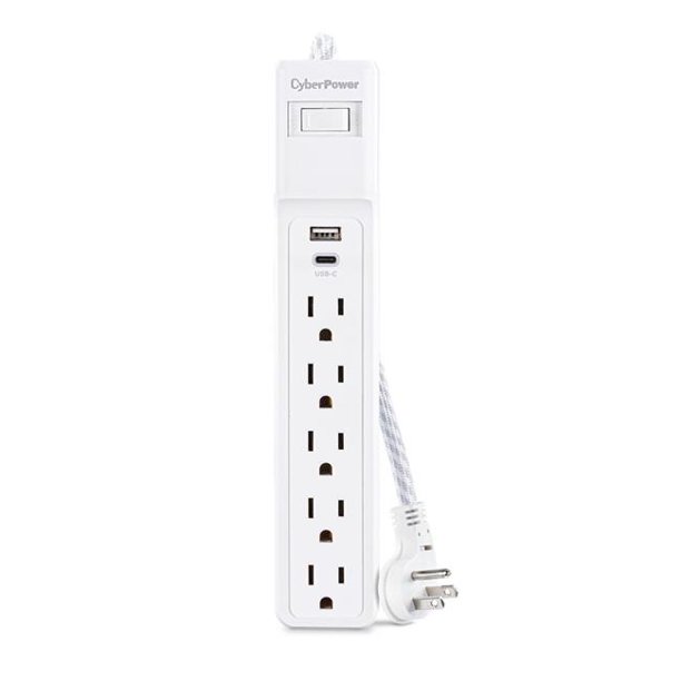 CyberPower Systems P504UC 5-Outlet Home Office Surge Protector, White ...
