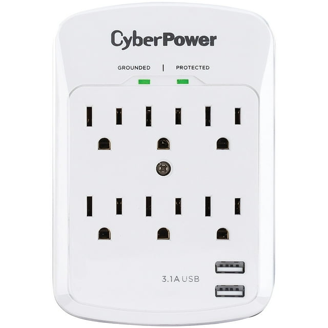 CyberPower P600WU Professional Surge-Protector Wall Tap with 2 USB ...