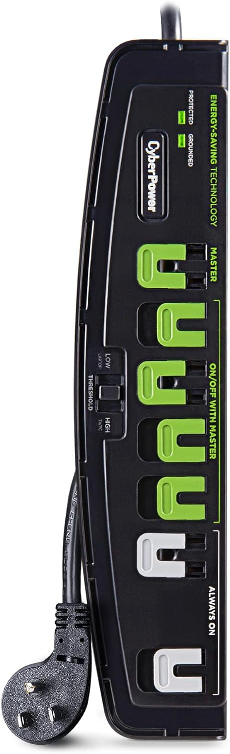 CyberPower P705G Energy-Saving Surge Protector Power Strip, 2100J/125V ...