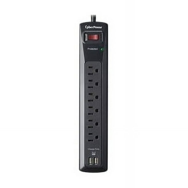 CyberPower Professional 6-Outlet Surge Protector 4' Cord CSP604U ...