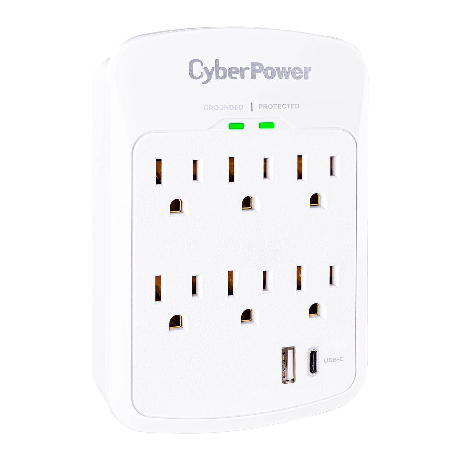 CyberPower Home Office Series Surge Protector Wall Tap, 6 AC Outlets ...