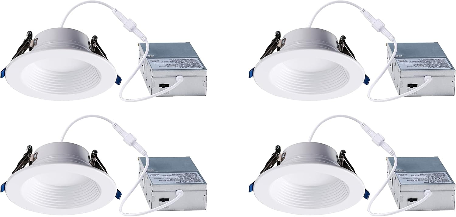 CyberTech Lighting 10W 4" LED Canless J-Box Recessed Downlight Retrofit ...