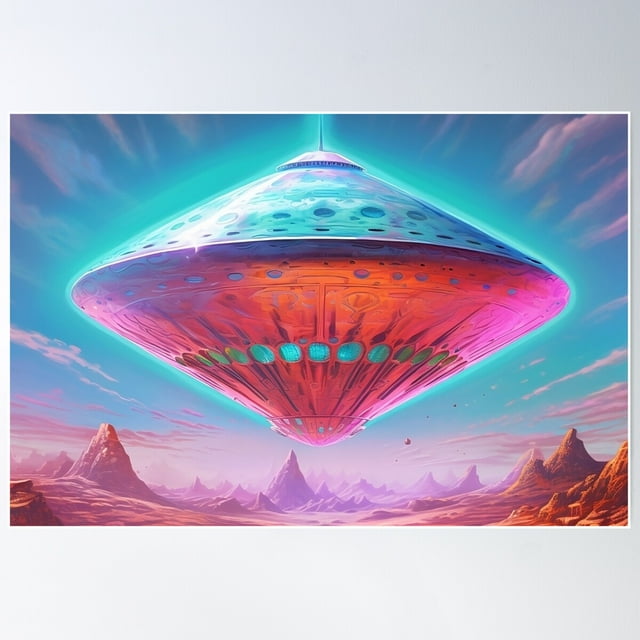 Cybercore Ufo Poster Wall Art, Modern Wall Decor For Living Room ...