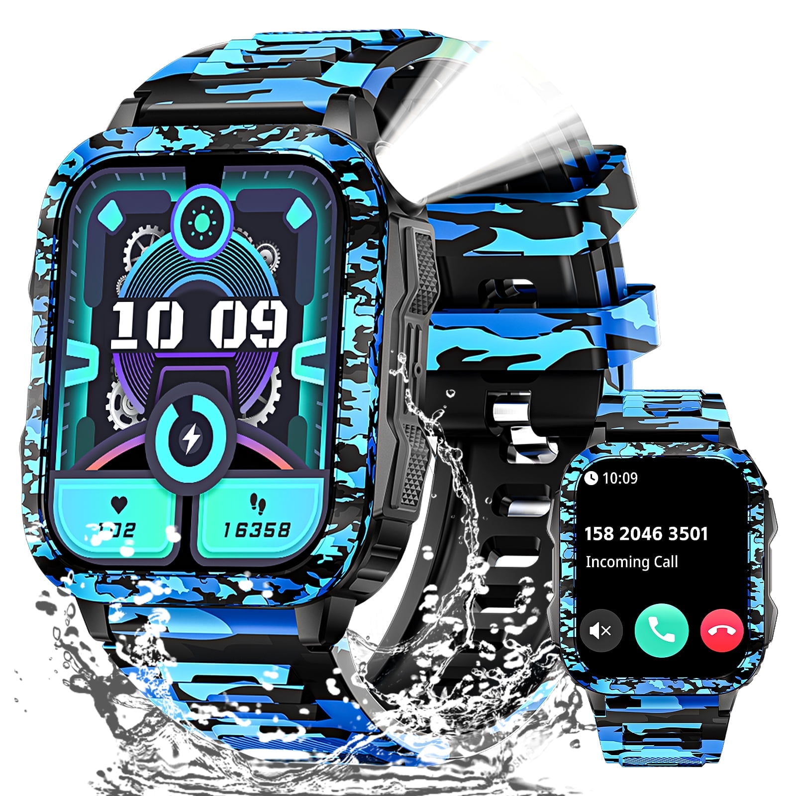 Cyberdyer KT79 1.96'' HD Outdoor Smartwatches for Men with LED ...