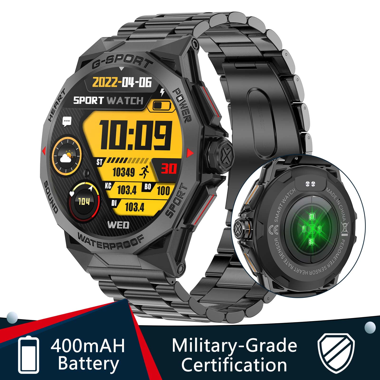 Cyberdyer Military Smart Watch for Men Answer/Make Call 1.43" AMOLED ...
