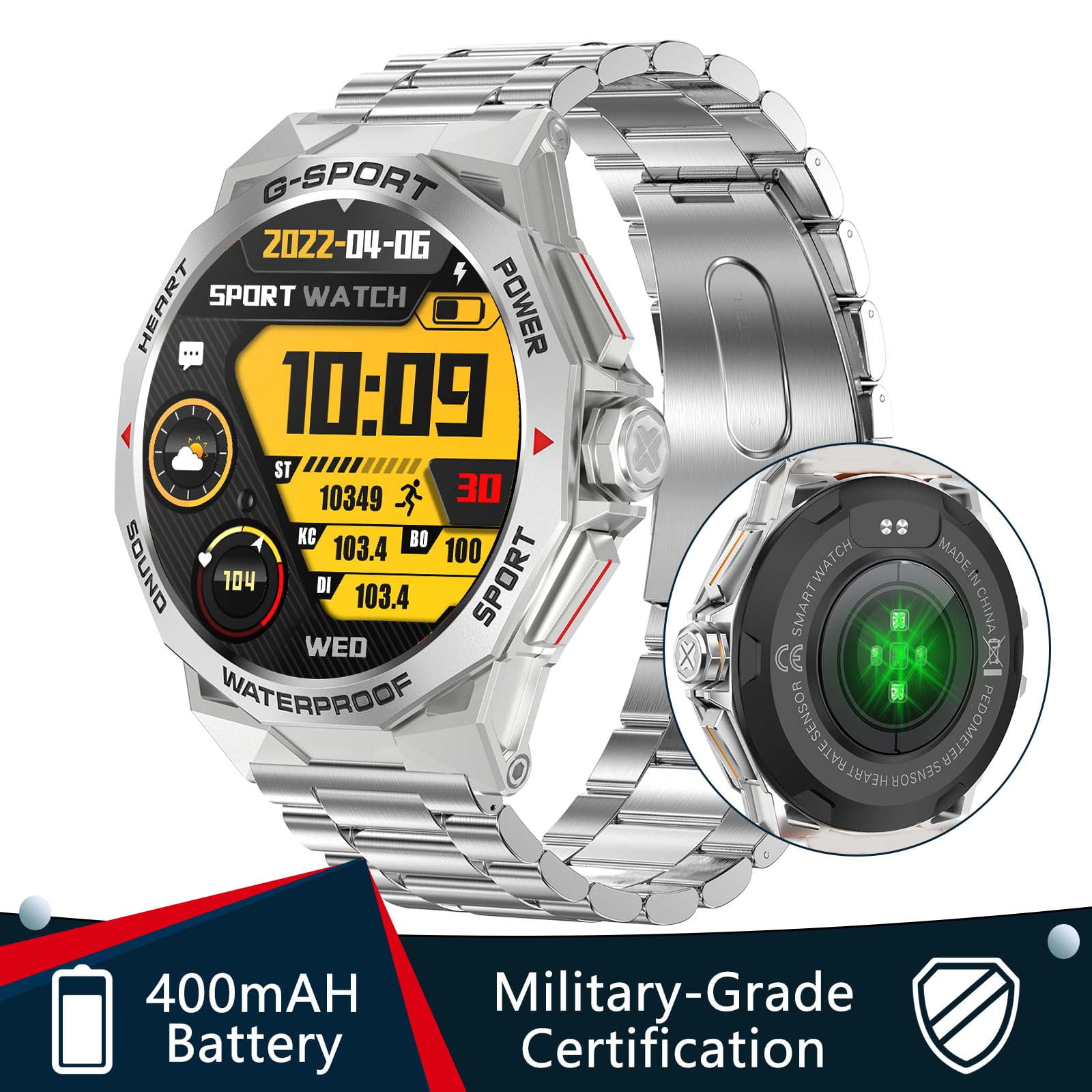 Cyberdyer Military Smart Watch for Men Answer/Make Call 1.43" AMOLED ...