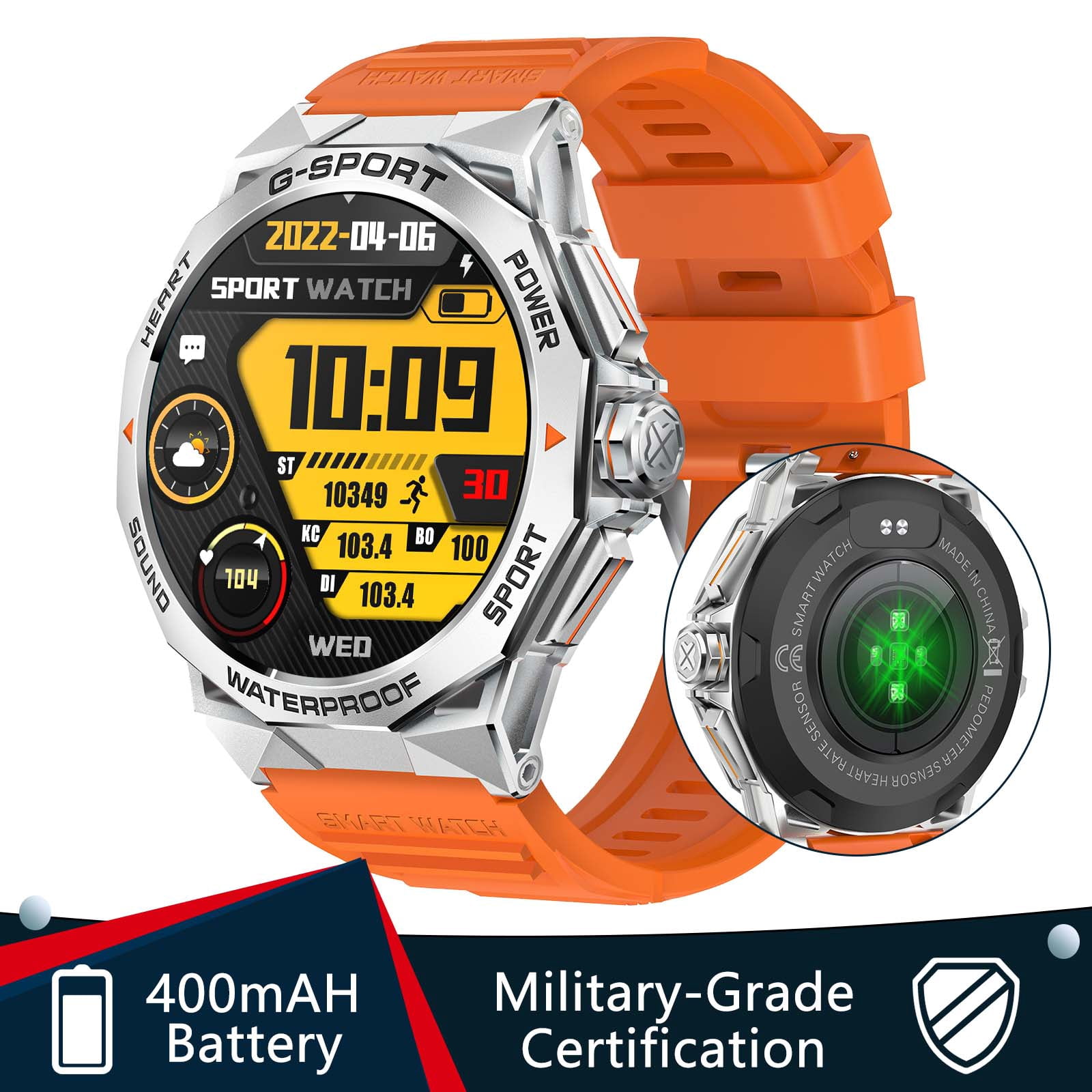 Cyberdyer Military Smart Watch for Men Answer/Make Call 1.43" AMOLED ...