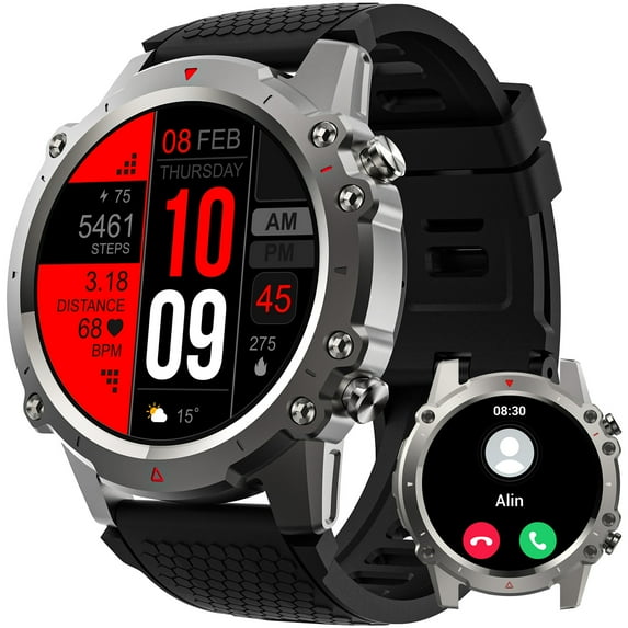 Cyberdyer Smart Watch for Men, 1.45" HD Big Touch Screen, Bluetooth ...