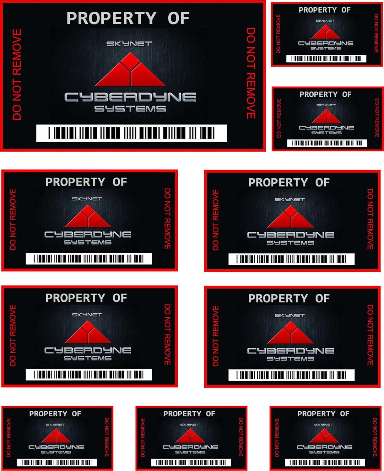 Cyberdyne Systems/Skynet Property of Asset Stickers/Labels 10 Stickers ...