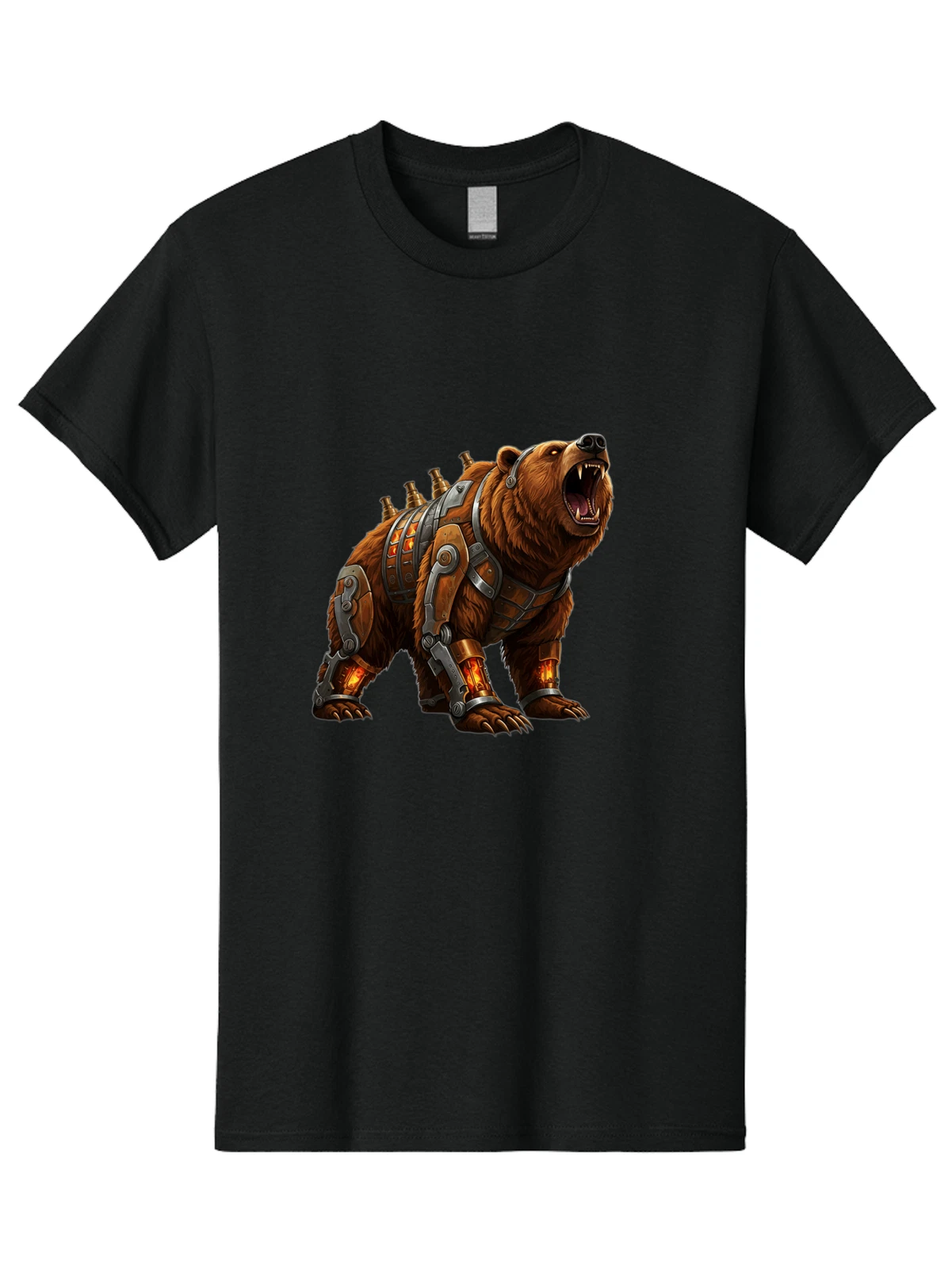 Cybernetic-Bear Mens Graphic Tee, 100% Cotton, Casual Summer Wear ...