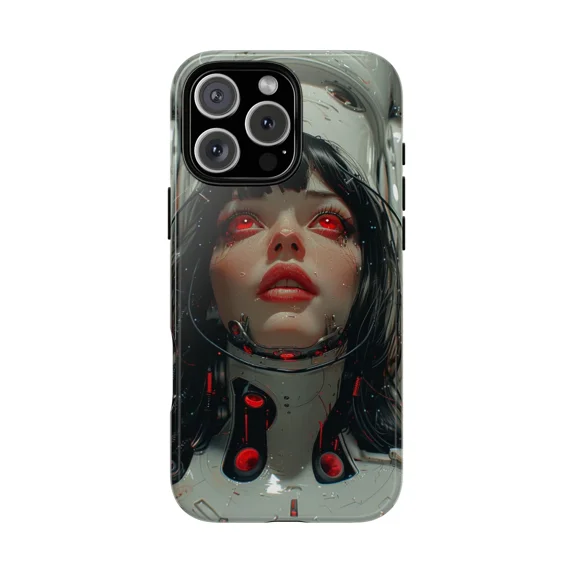 Cybernetic Tears Woman Red Eyes Sci-Fi Case 17 through 11 Pro Max ...