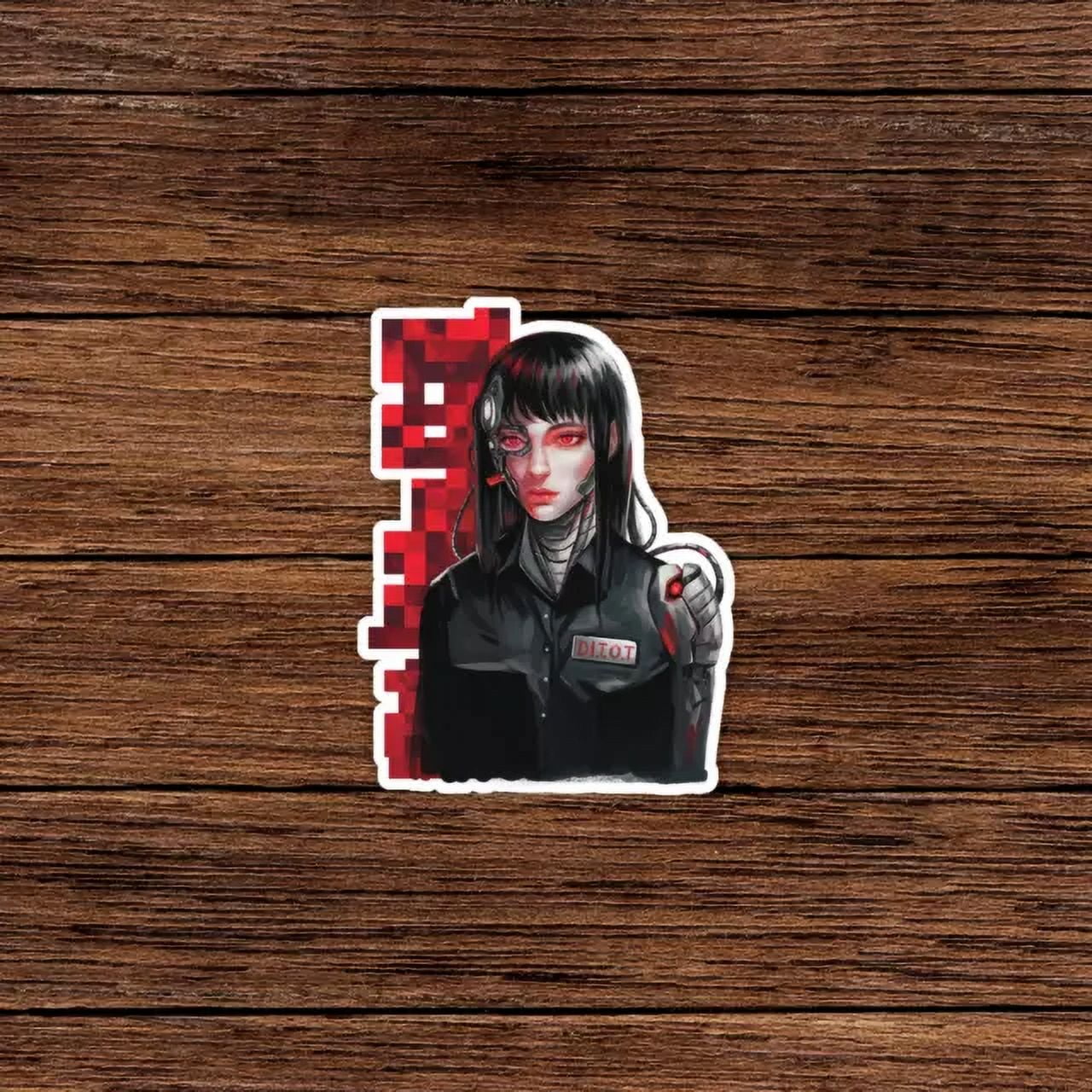Cyberpunk Anime Girl D.I.T.O.T. Agent Glossy Sticker Decal Fantasy ...