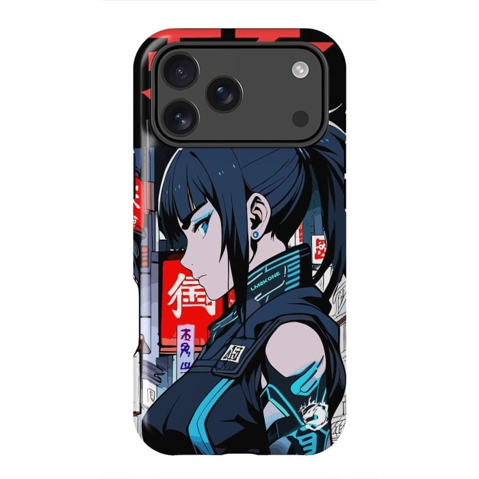 Cyberpunk Blue Ninja Futuristic Battle Hero Case for iPhone 17 16 15 14 ...