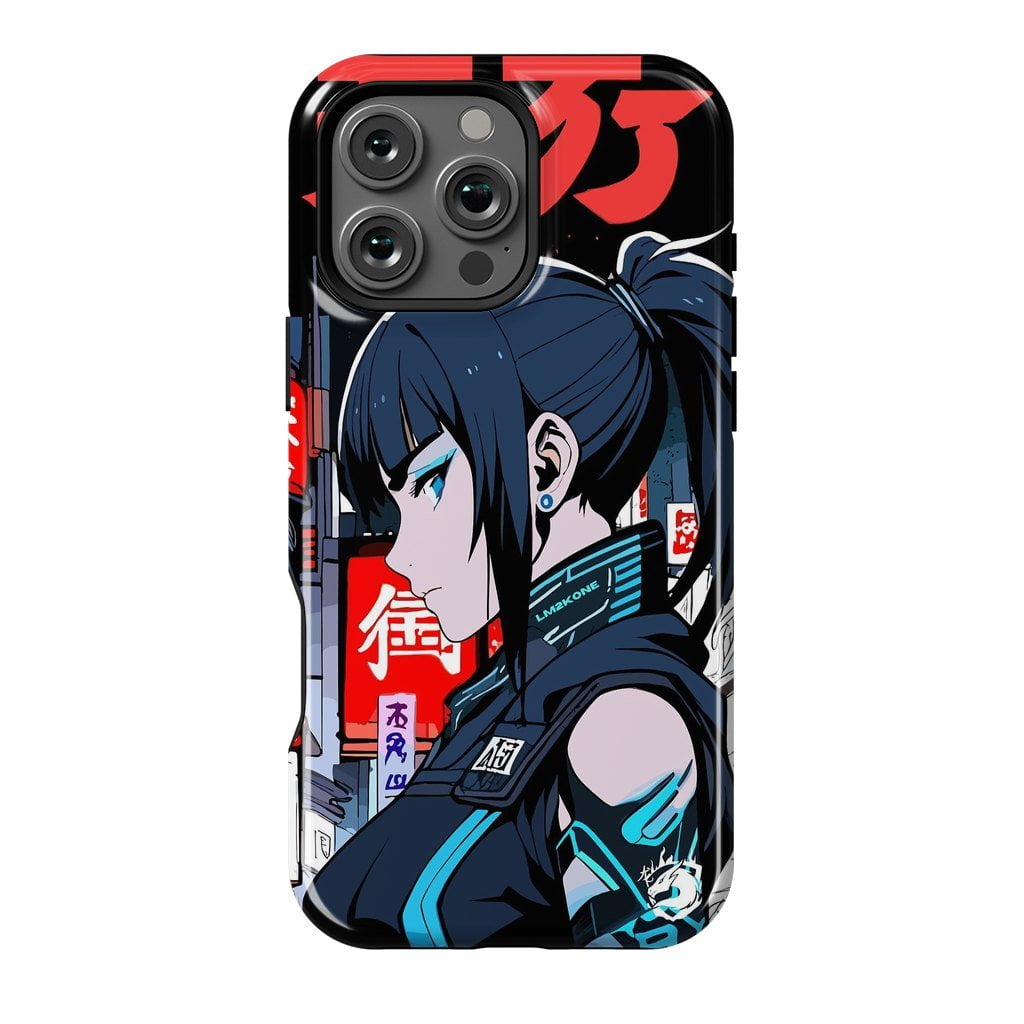 Cyberpunk Blue Ninja Tough Cases Tech Warrior for iPhone 11-17 ...