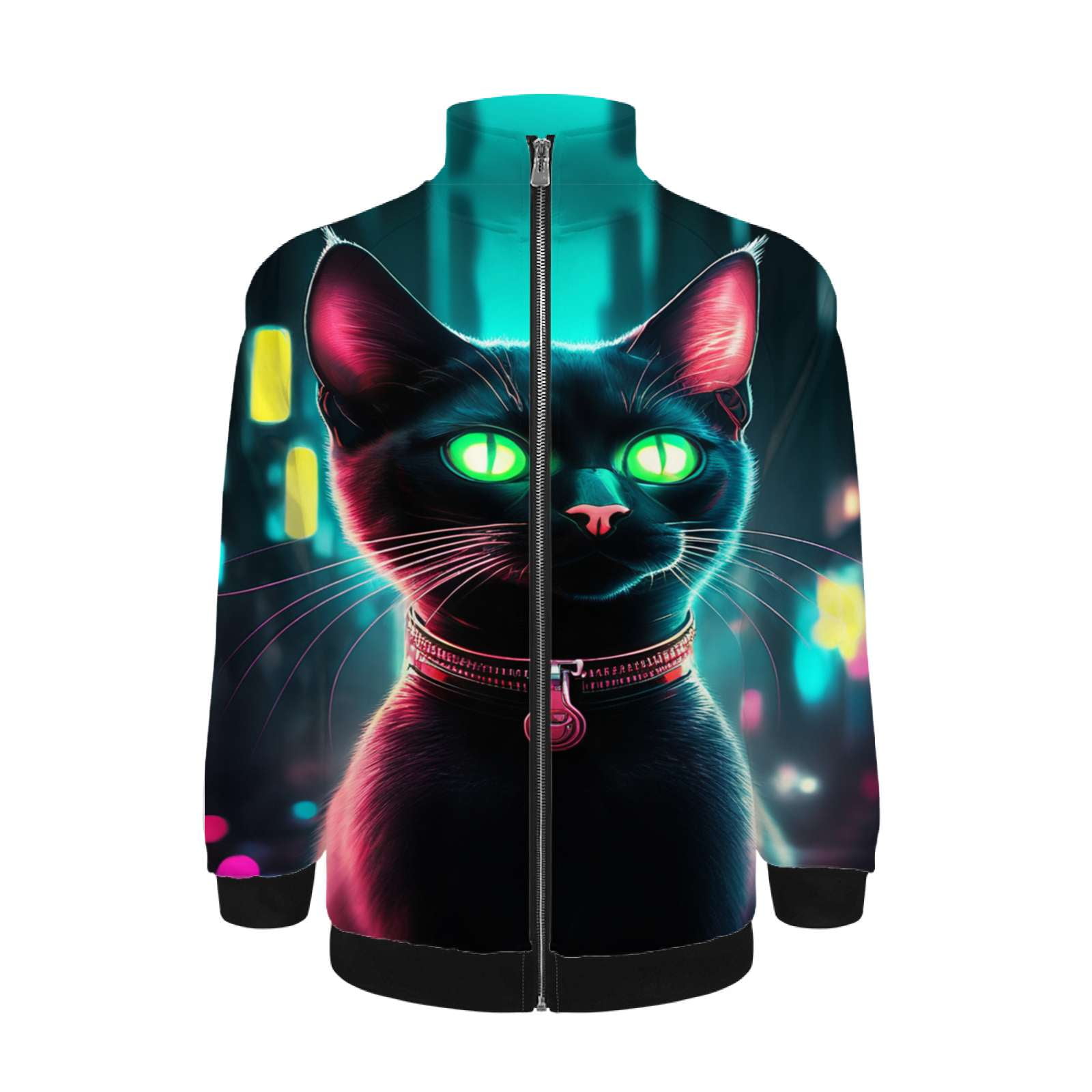 Cyberpunk Cat Glow Jacket Men's Street Cool Long Sleeves Coat ...