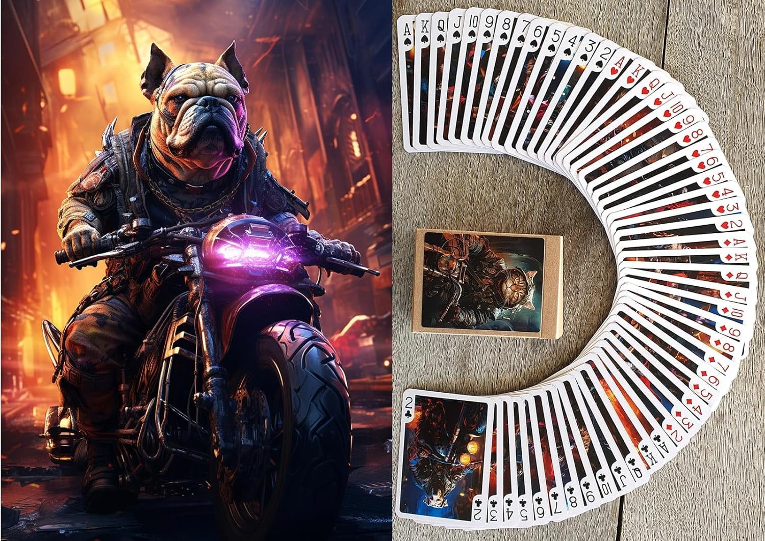 Cyberpunk Cats and Dogs Biker Gang Playing Cards - Walmart.com