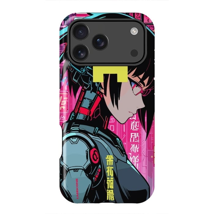 Cyberpunk Cyborg Girl Futuristic Tech Portrait Case for iPhone 17 16 15 ...