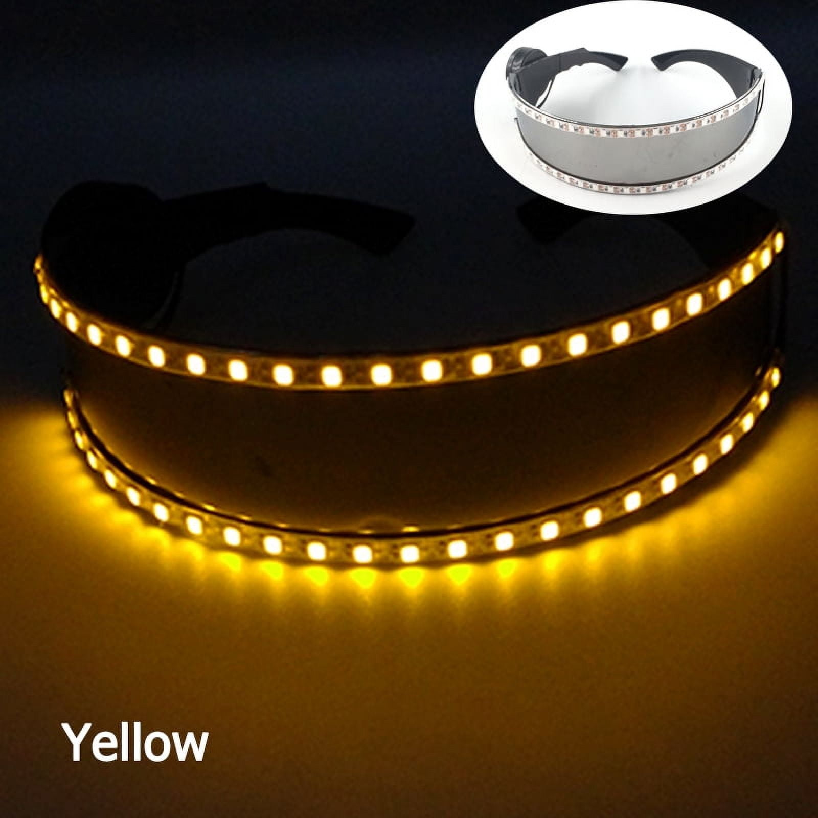 Cyberpunk Futuristic Luminous Cosplay Glasses Rave Cyber light up ...