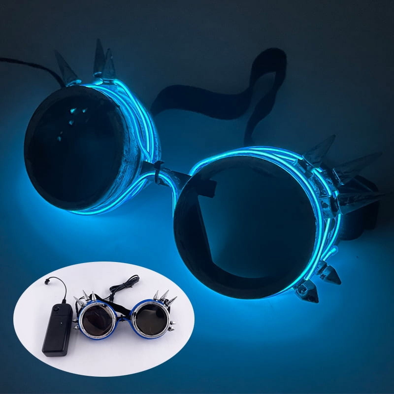 Cyberpunk Futuristic Luminous Cosplay Glasses Rave Cyber light up ...