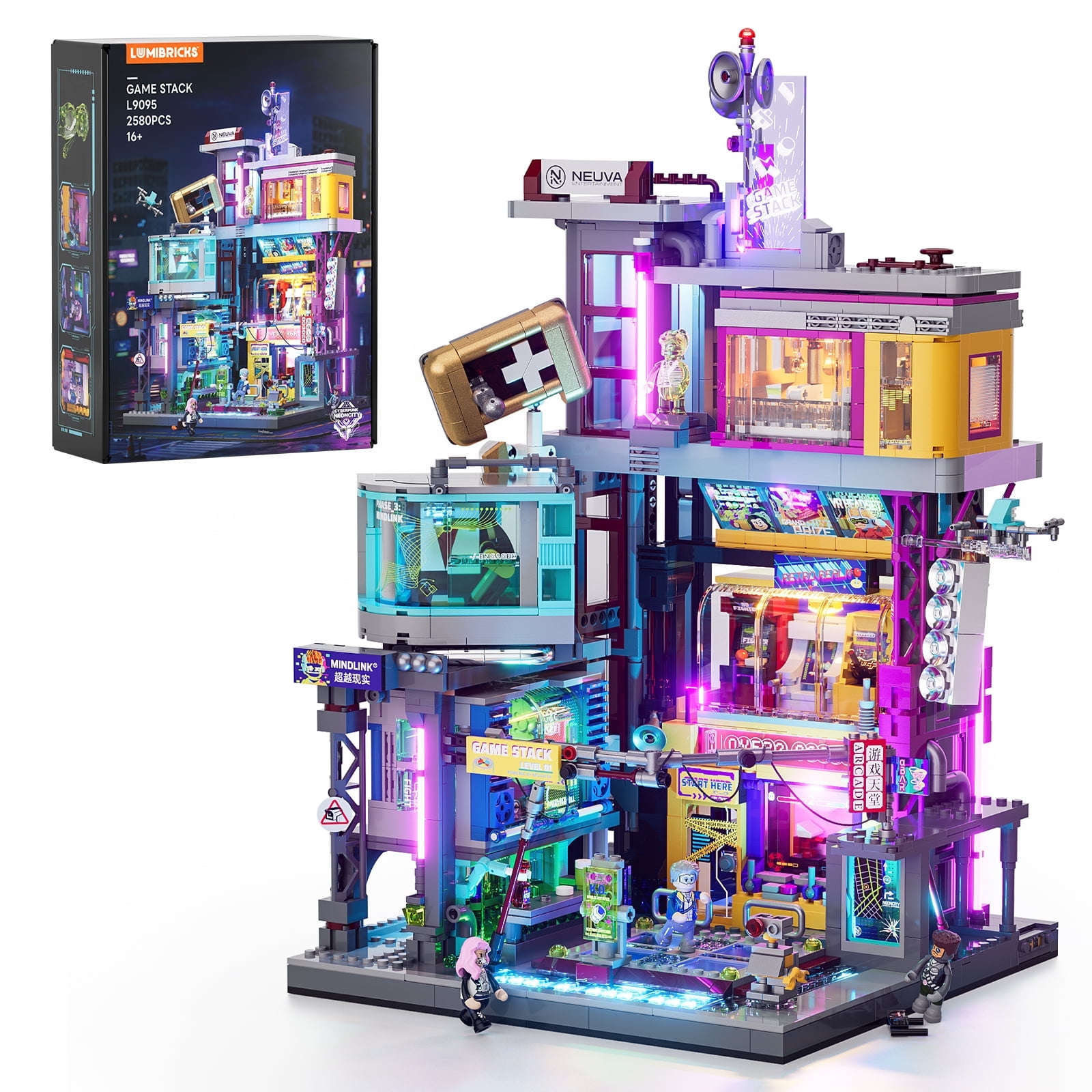 Cyberpunk Game Stack Lighting-Building-Bricks Set - Cyberpunk Neon City ...