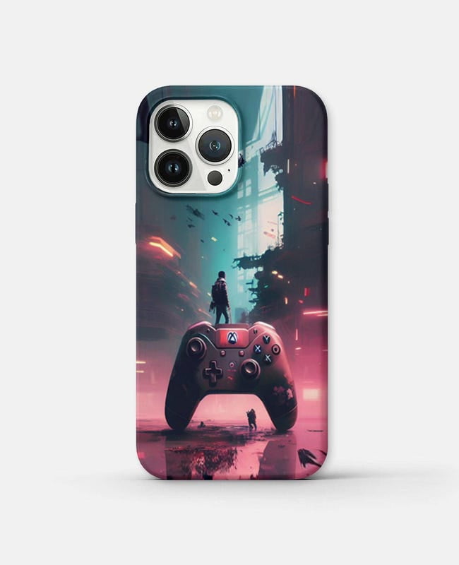 Cyberpunk Gamer Futuristic City Console Phone Case for iPhone 11-17 Pro ...