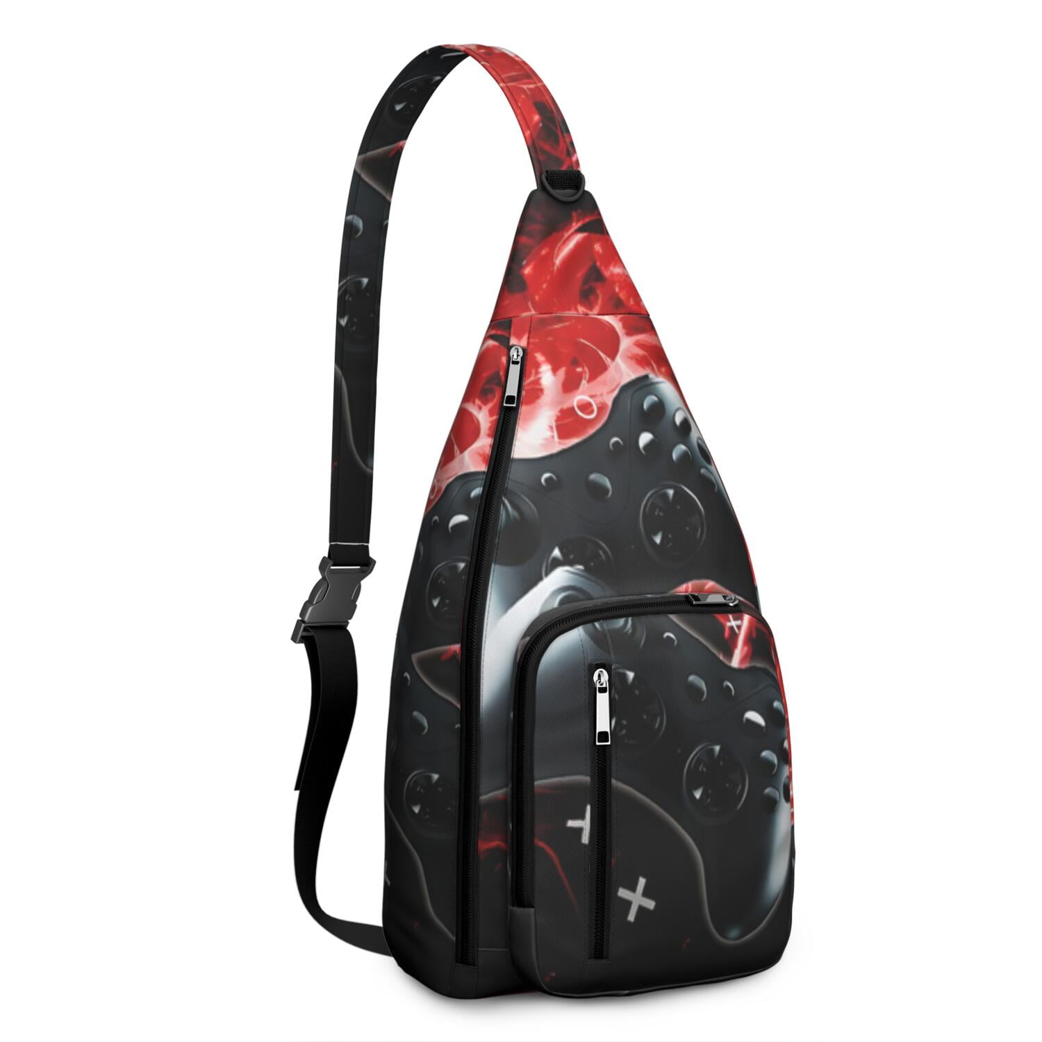 Cyberpunk Gamer Sling Backpack - Retro Console Design with Colorful ...