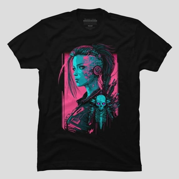 Cyberpunk Girl Futuristic Neon Vaporwave Anime Aesthetic H28602 T-Shirt ...