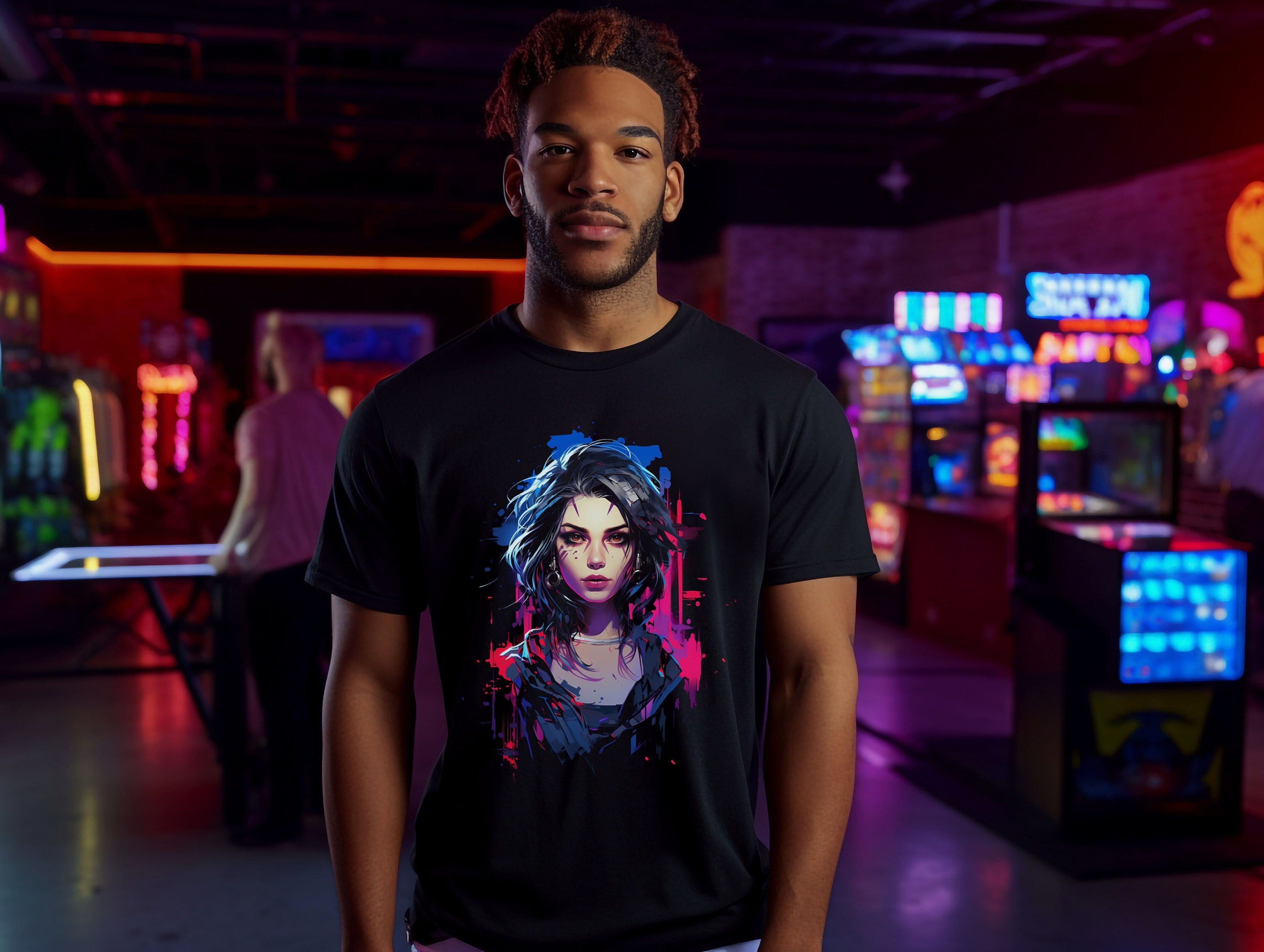 Cyberpunk Girl T-Shirt | Cyberpunk Anime T-Shirt | Neon Tee | Streamer ...