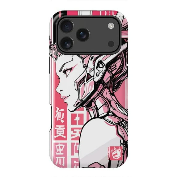 Cyberpunk Girly Cyborg Futuristic Neon Portrait Case with iPhone 17 to ...