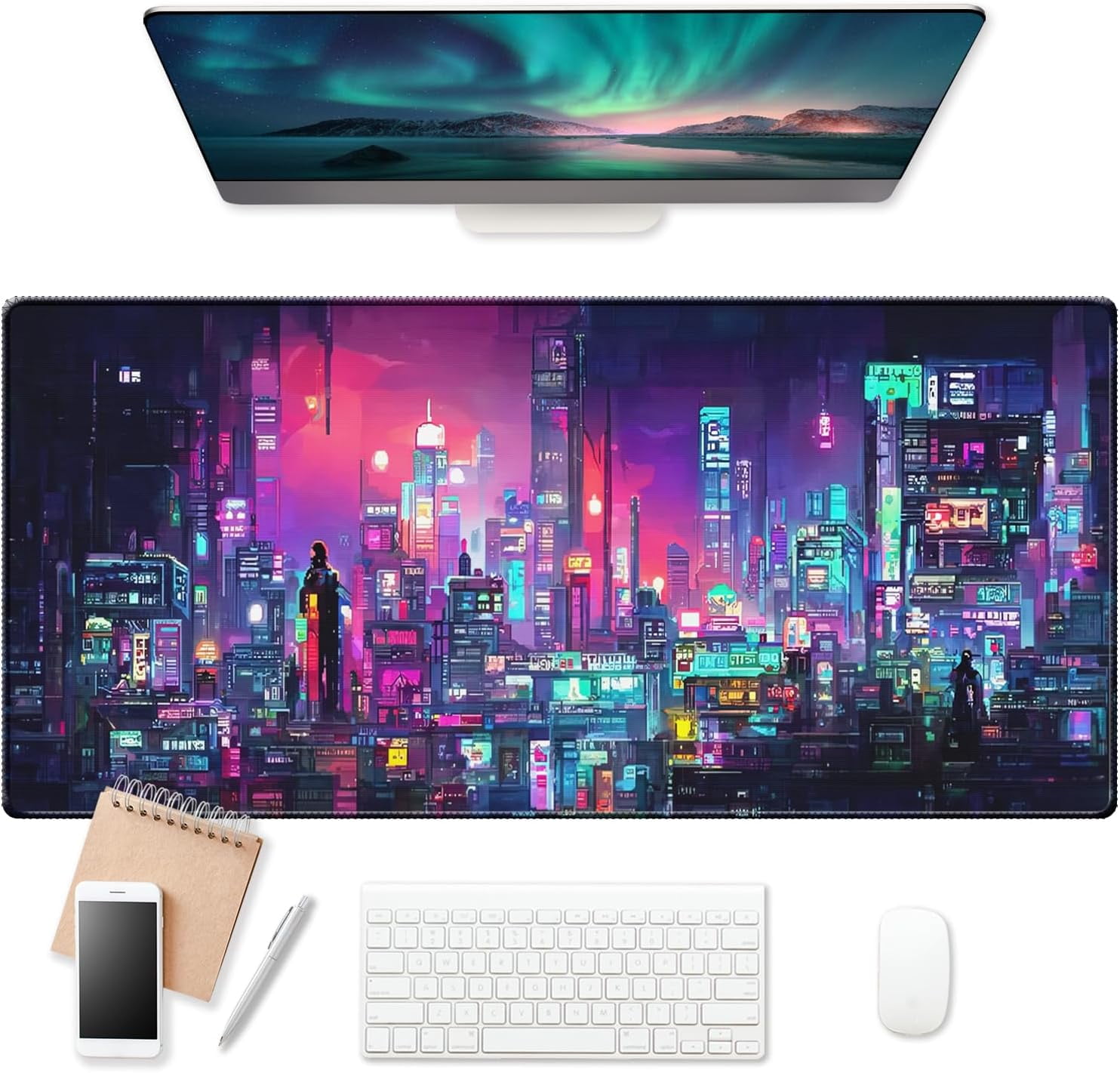 Cyberpunk Large Gaming Mouse Pad (35.4×15.7 in, 3mm Thick), Non-Slip ...