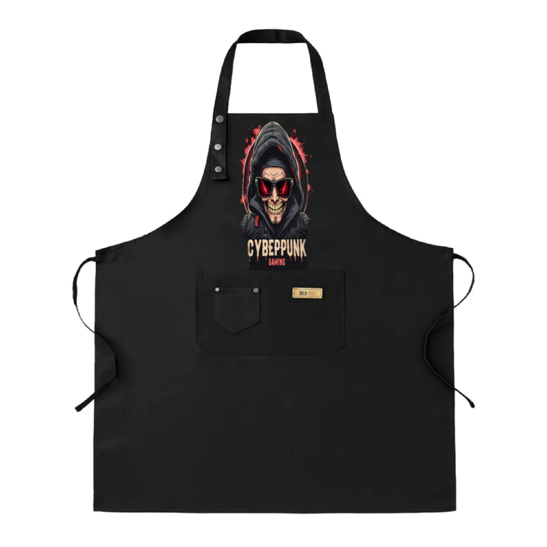 Cyberpunk Lover Black Bib Apron 2-Pack - Adjustable with Front Pocket ...