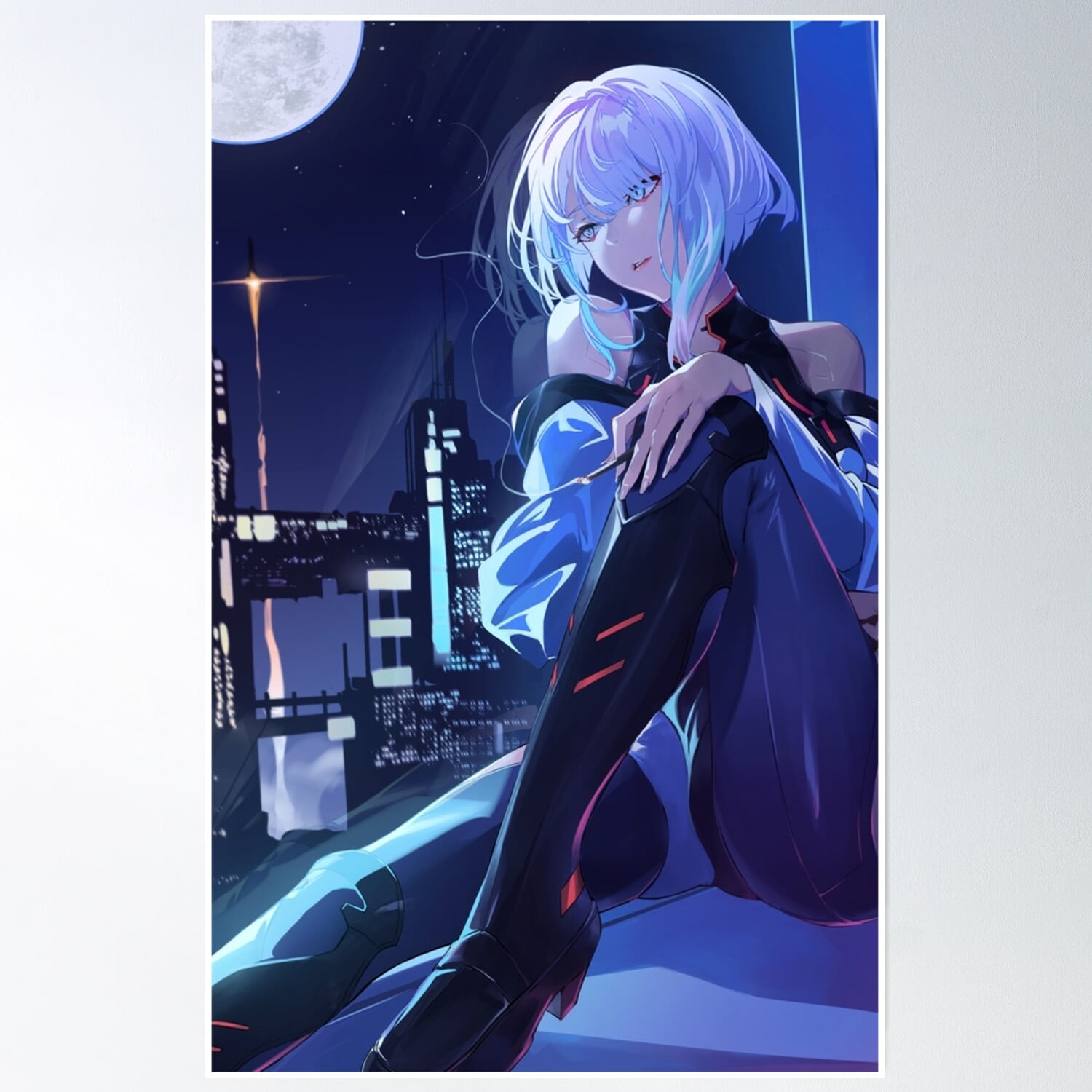 Cyberpunk Moon Lucy Poster Wall Art, Modern Wall Decor, 12x18 UNFRAMED ...