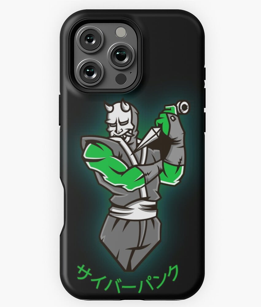 Cyberpunk Ninja Demon Sci-Fi Warrior Phone Case for iPhone 16 15 14 13 ...