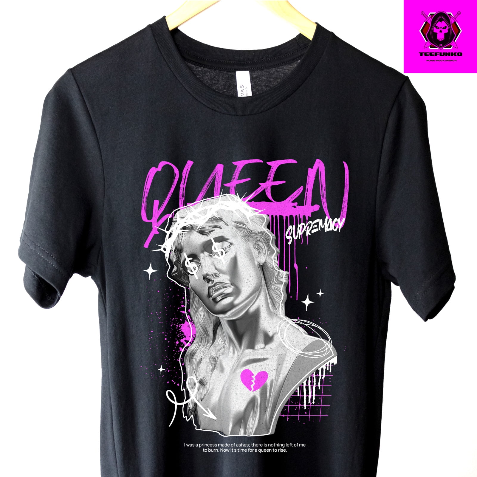 Cyberpunk Queen Harajuku Vaporwave Rave Streetwear Unisex T-Shirt S-3XL ...