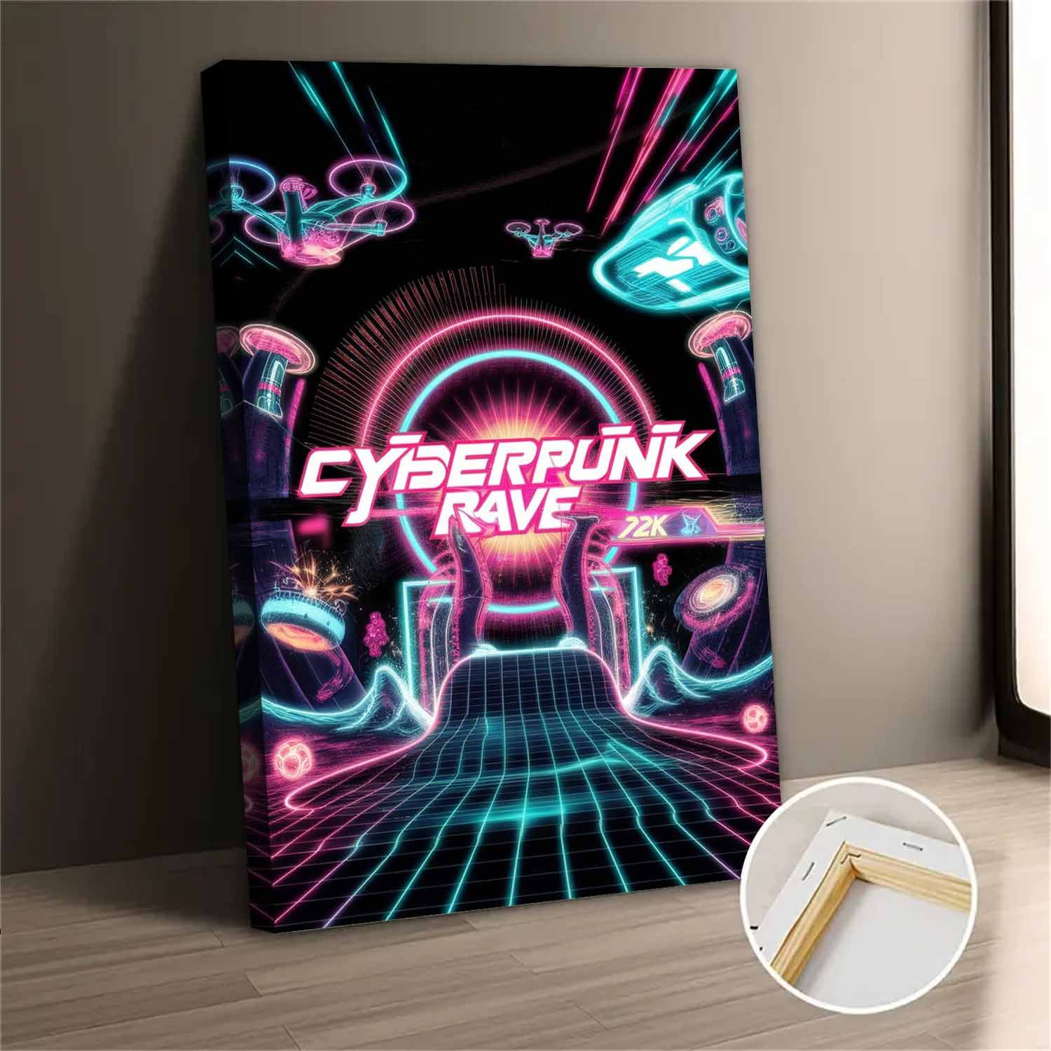 Cyberpunk Rave Canvas Wall Art Print For Bedroom Living Room Home Decor ...