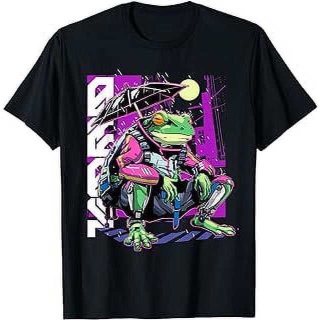 Cyberpunk Robot Frog Toad Futuristic Japanese Aesthetic T-Shirt ...